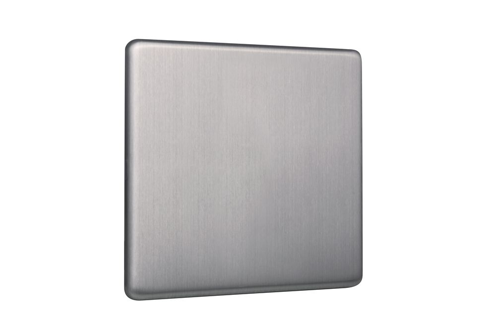 AREA 1 Gang Faceplate / Blank Cover - Brushed Chrome